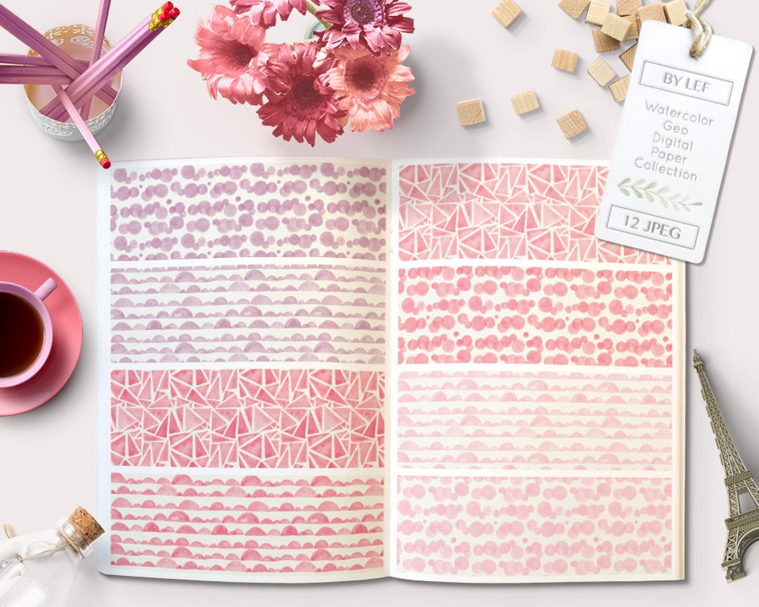 Watercolor Digital Paper Pack Seamless, Tiling Background Patterns ...