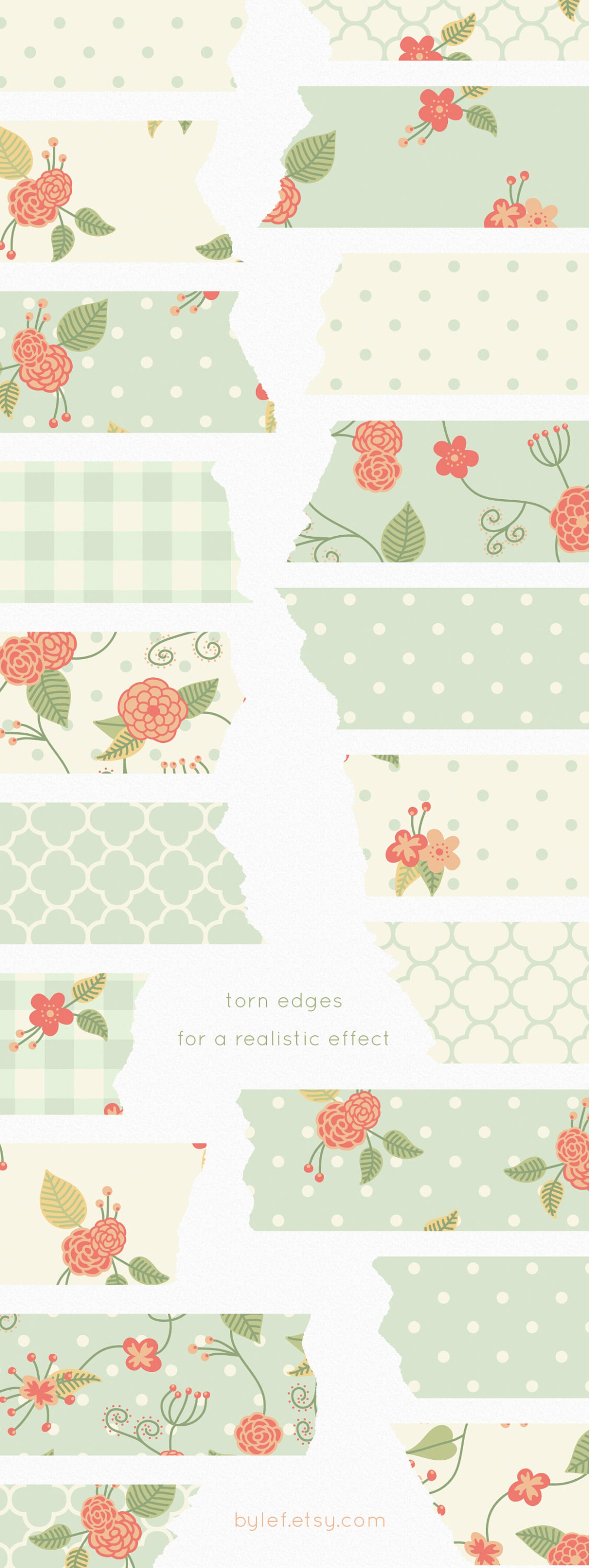 Floral Washi Clipart Washi Tape Clipart Floral Clip Art - Etsy