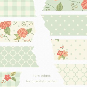 Floral Washi Clipart, Washi Tape Clipart, Floral Clip Art, Floral Washi ...