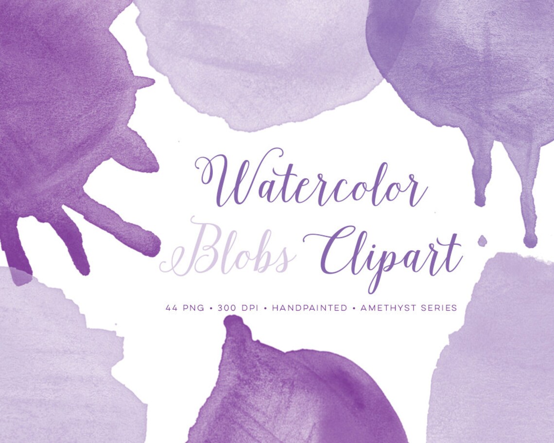 Clipart Watercolor, Purple Clipart, Round Clipart, Watercolor Clip Art ...