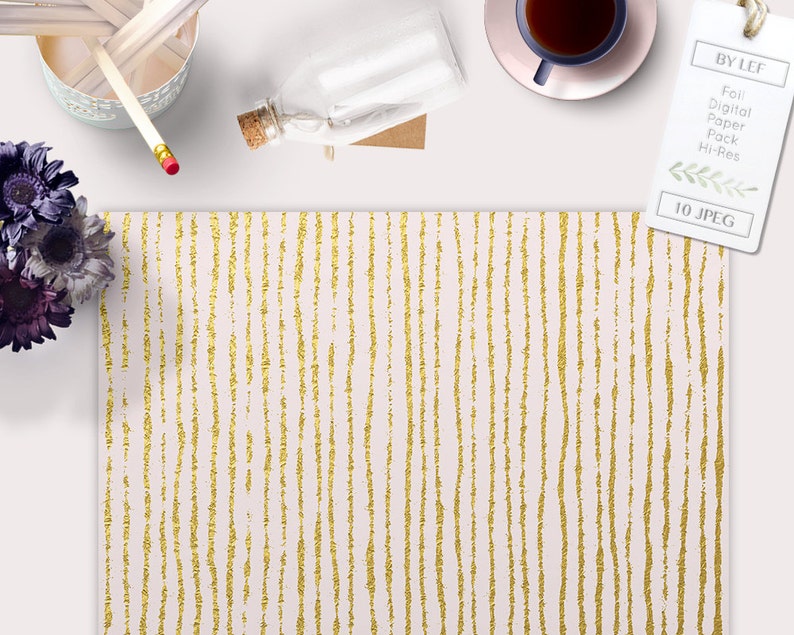Gold Foil Digital Paper, Gold Digital Paper, Digital Paper Pack ...