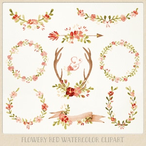 Fall Wedding Clipart, Watercolor Autumn Clipart, Wedding Graphics ...