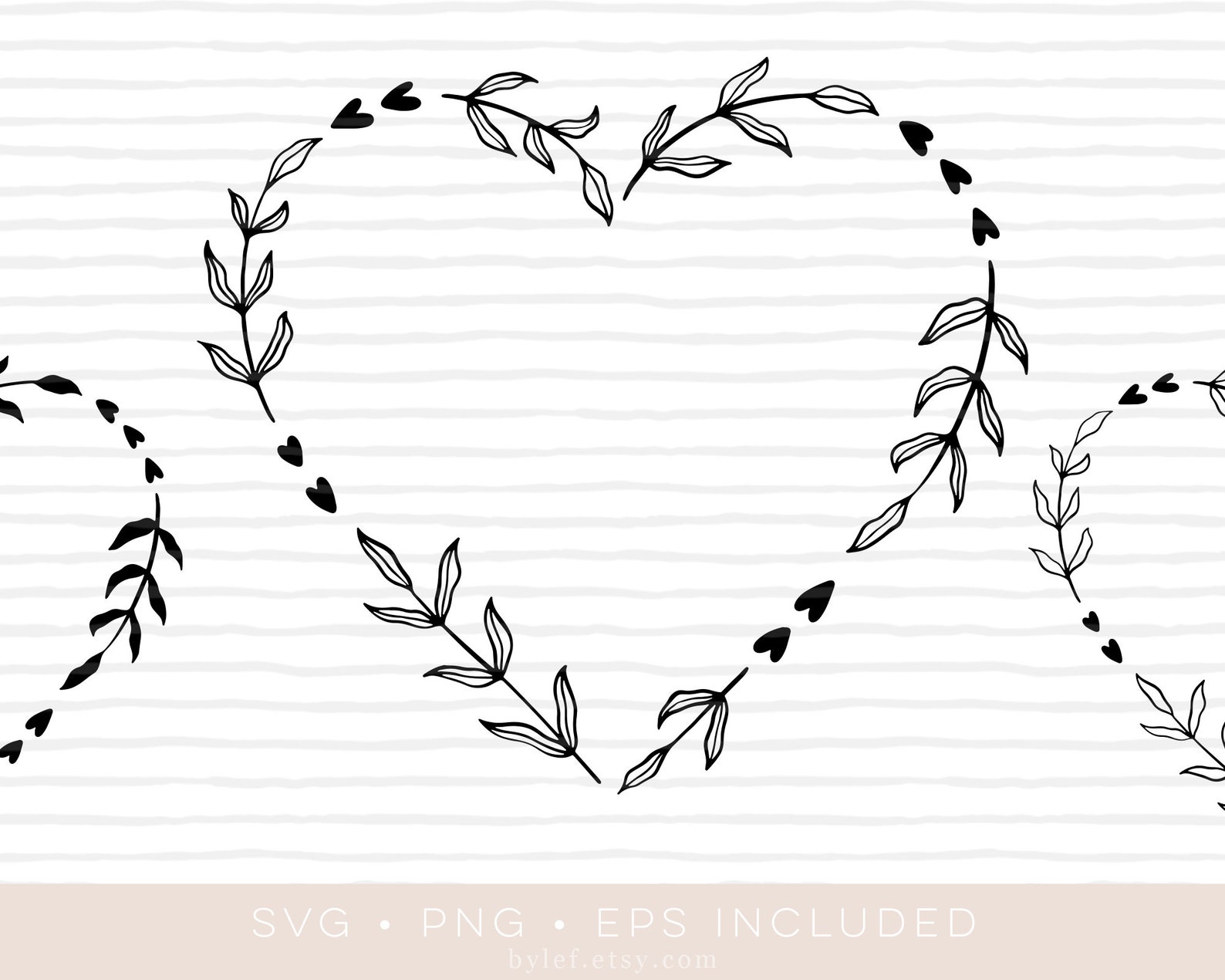 Hart bloemenkrans svg cutfile • eps en png ook inbegrepen • lauwerkrans ...