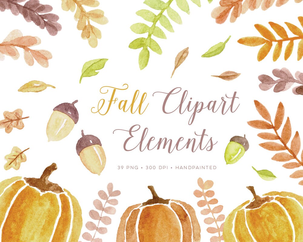 Fall Clipart Fall Graphics Autumn Graphics Fall Watercolor | Etsy