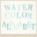 Watercolor Alphabet Clipart (104 Pc) Mint Teal Aqua Blue Turquoise ...
