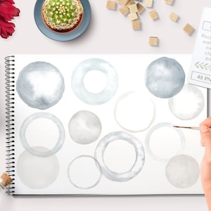 Watercolor Clipart Circles Borders and Frames (48 Pc) Natural Colors ...