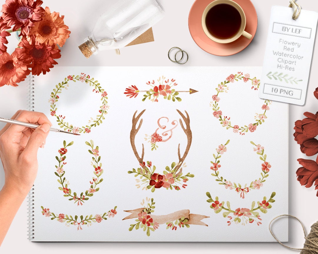 Fall Wedding Clipart, Watercolor Autumn Clipart, Wedding Graphics ...