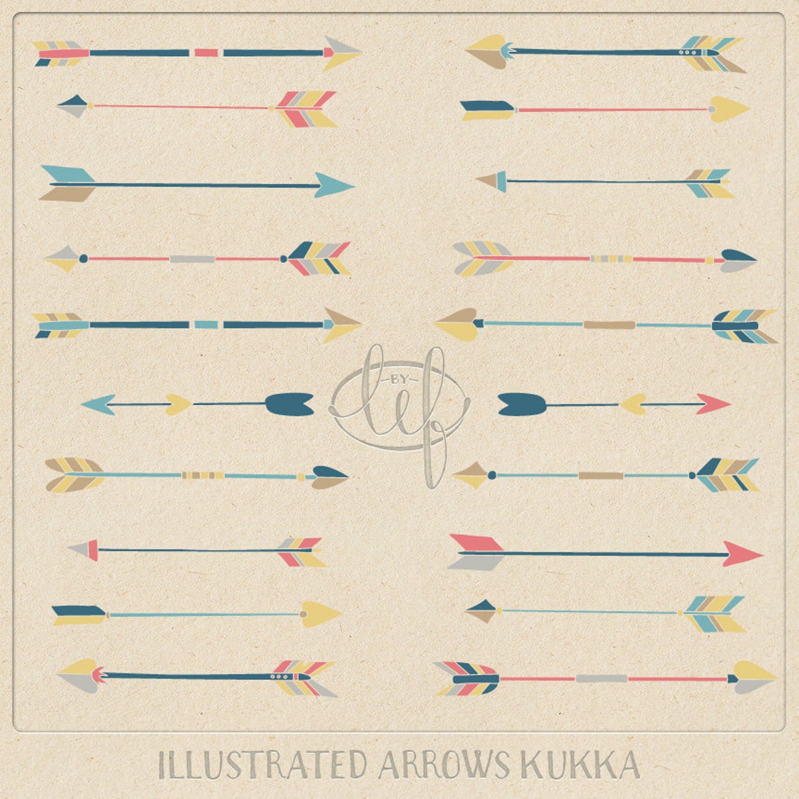 Arrow Clipart, Vector Arrows, Clipart Arrow Set, Illustrated Arrows ...