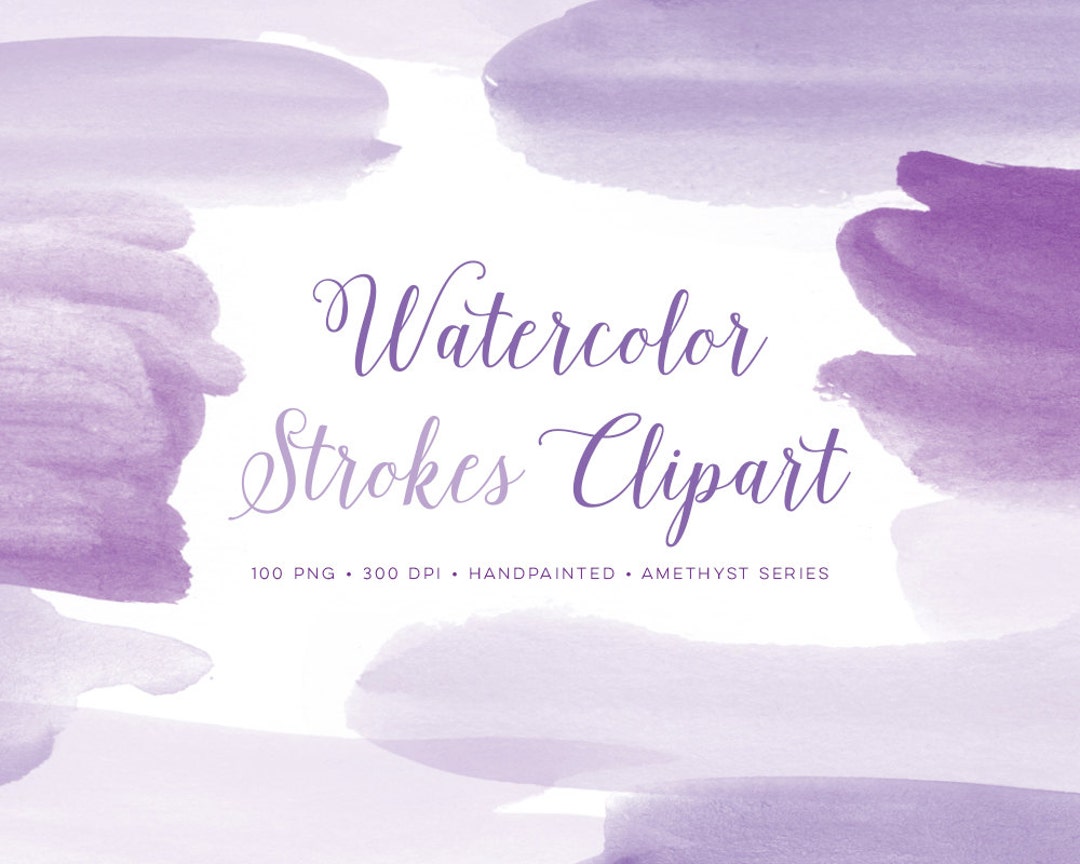 Watercolor Purple Clipart Paint Strokes. Perfect Graphics for Banners ...
