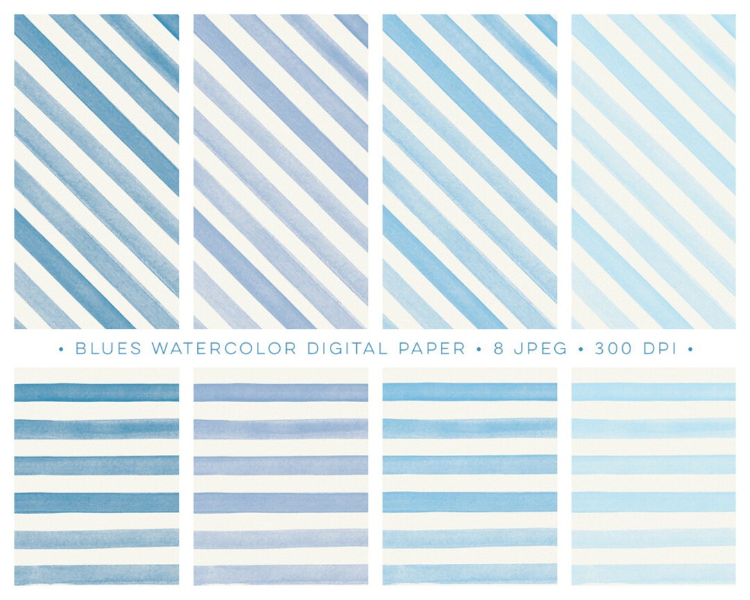 Watercolor Stripe Digital Paper, Watercolor Background, Watercolor ...