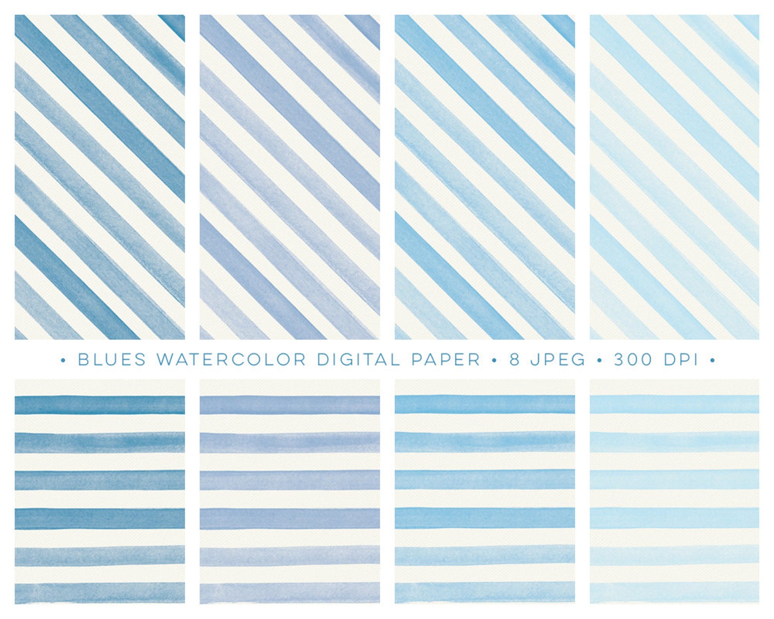 Watercolor Stripe Digital Paper, Watercolor Background, Watercolor ...