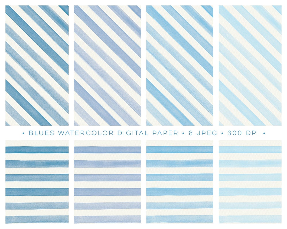 Watercolor Backgrounds Blue Watercolor Digital Paper - Etsy