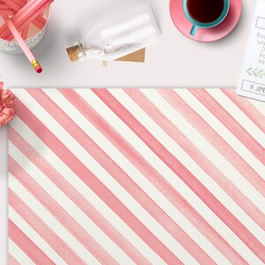 Digital Paper Watercolor, Striped Background, Pink Digital Paper ...