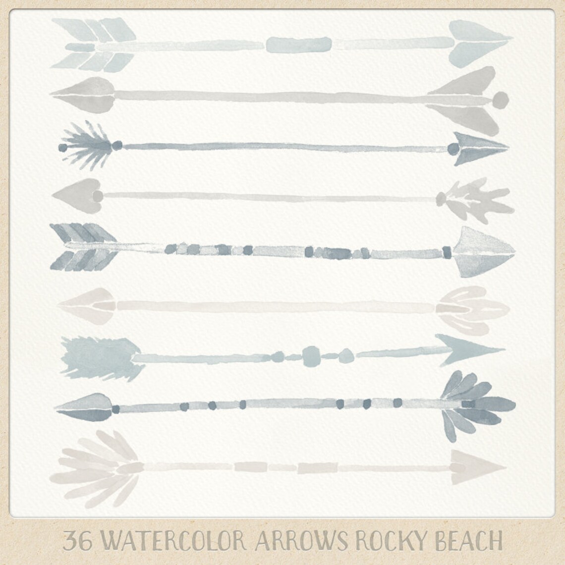 Watercolor Arrows Clipart Arrows Graphics Tribal Clipart | Etsy