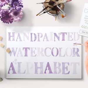 Watercolor Alphabet Clipart, Watercolour Alphabet Clip Art, Digital ...