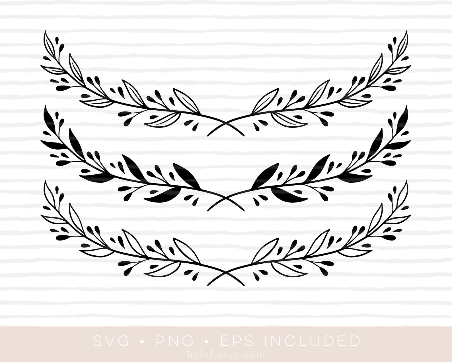 Floral Laurel Svg Cutfile • Eps and Png Also Included • laurel Wreath ...