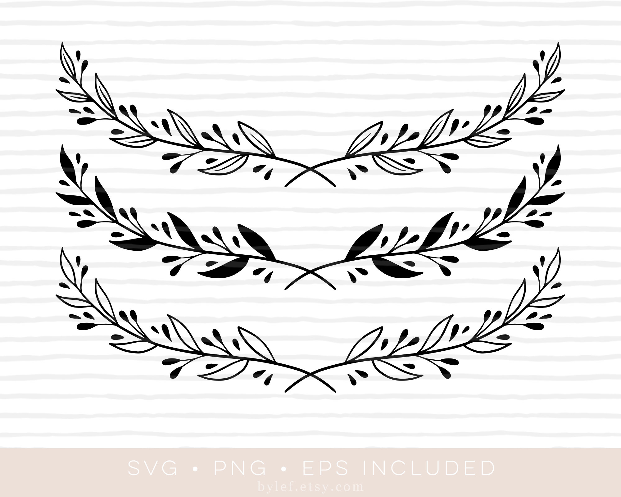 Archivo de corte svg de laurel floral • eps y png también incluidos ...