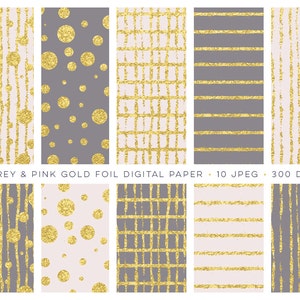 Gold Digital Paper, Foil Digital Paper Pack, Gold Foil Digital Paper ...