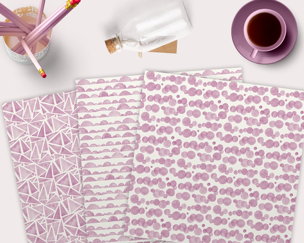 Watercolor Digital Paper Pack seamless tiling background | Etsy