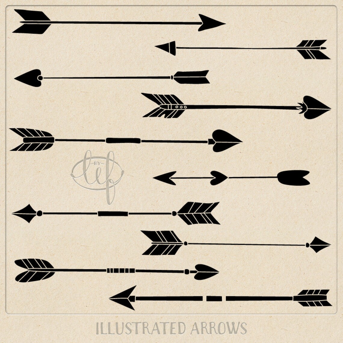 Vector Arrow Clip Art Graphics Black set 2 With Photoshop - Etsy