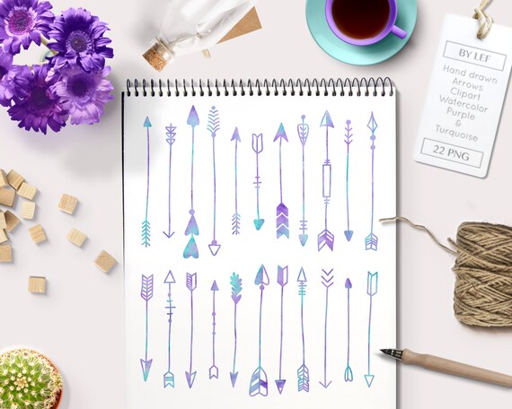 watercolor arrow clipart, tribal arrow clipart, arrow graphics, boho ...