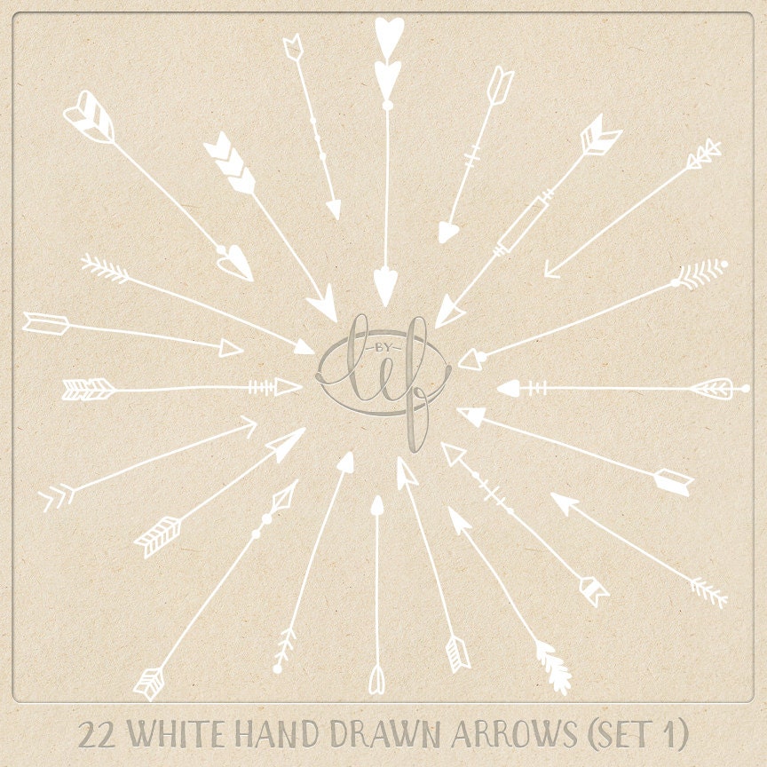 Vector Arrow Clip Art set 1 White Including Photoshop - Etsy