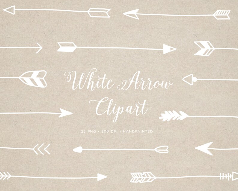 White Arrow Clip Art set 1 Chalkboard. Hand Drawn Arrow - Etsy