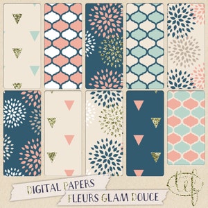 Digital Paper Pack, Gold Digital Paper, Triangle Digital Paper, Modern ...