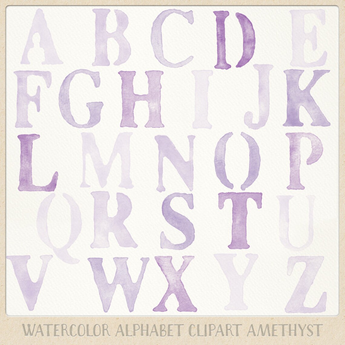 Watercolor Alphabet Clipart Watercolour Alphabet Clip Art - Etsy