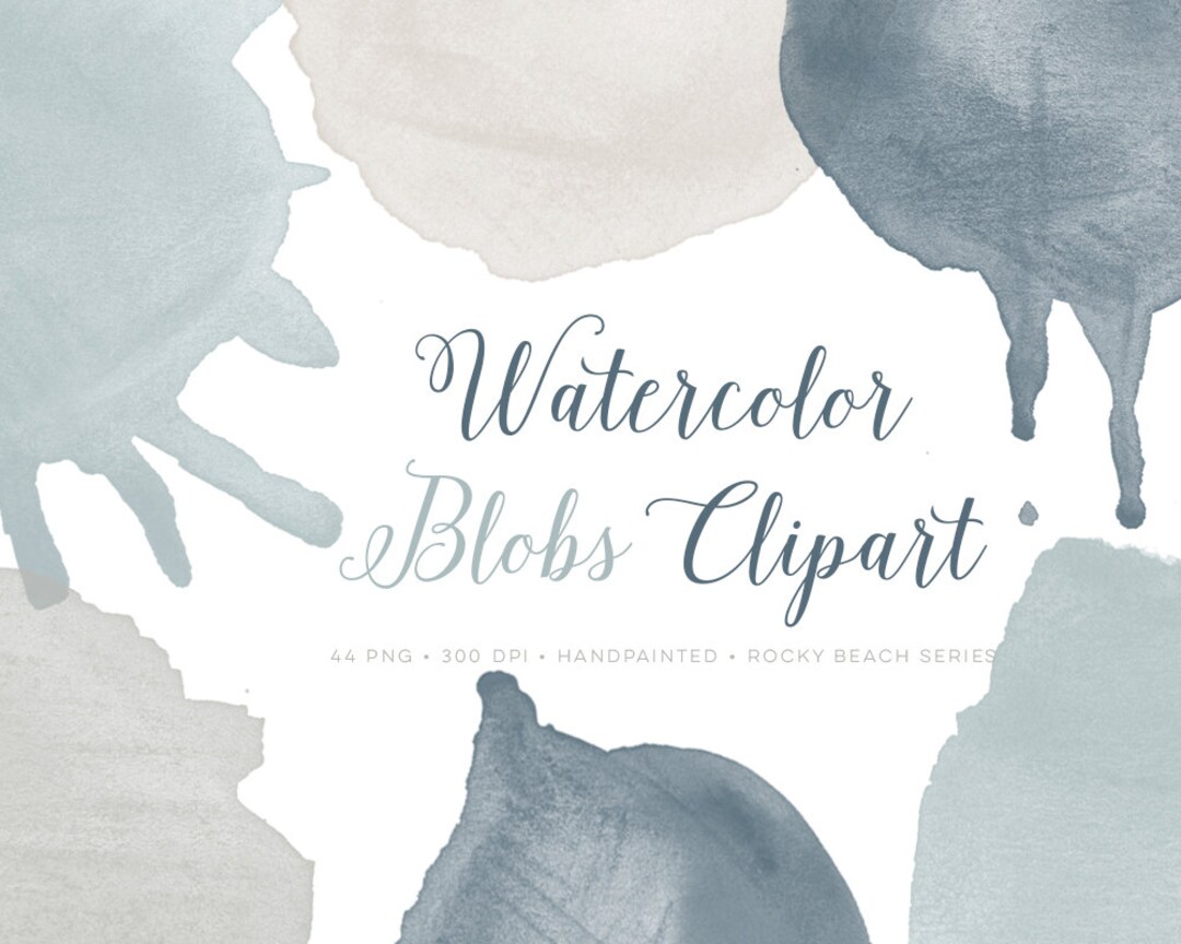 Watercolor Clipart Blobs Drips and Circles. Hand Painted Watercolour ...