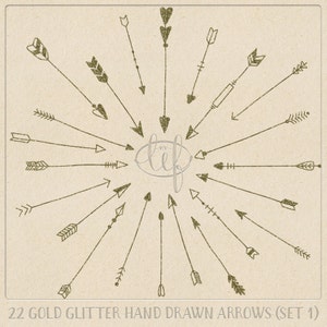 Gold Arrow Clipart, Gold Glitter Arrows, Glitter Clipart, Gold Clipart ...