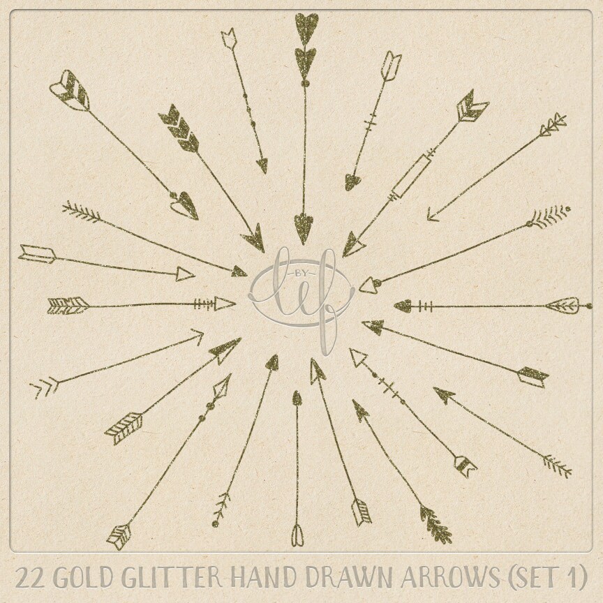 Gold Arrow Clipart, Gold Glitter Arrows, Glitter Clipart, Gold Clipart ...