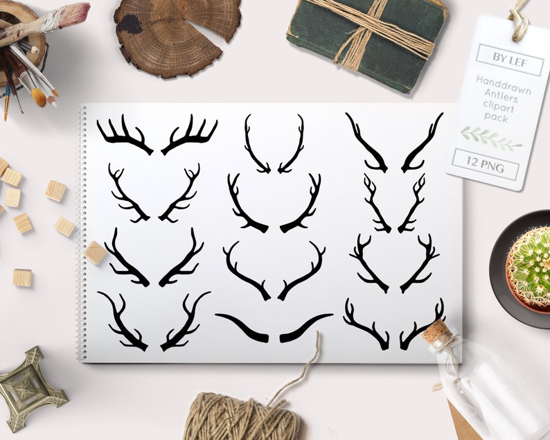 Antler Clipart Antler Graphics Antlers Clip Art Deer - Etsy