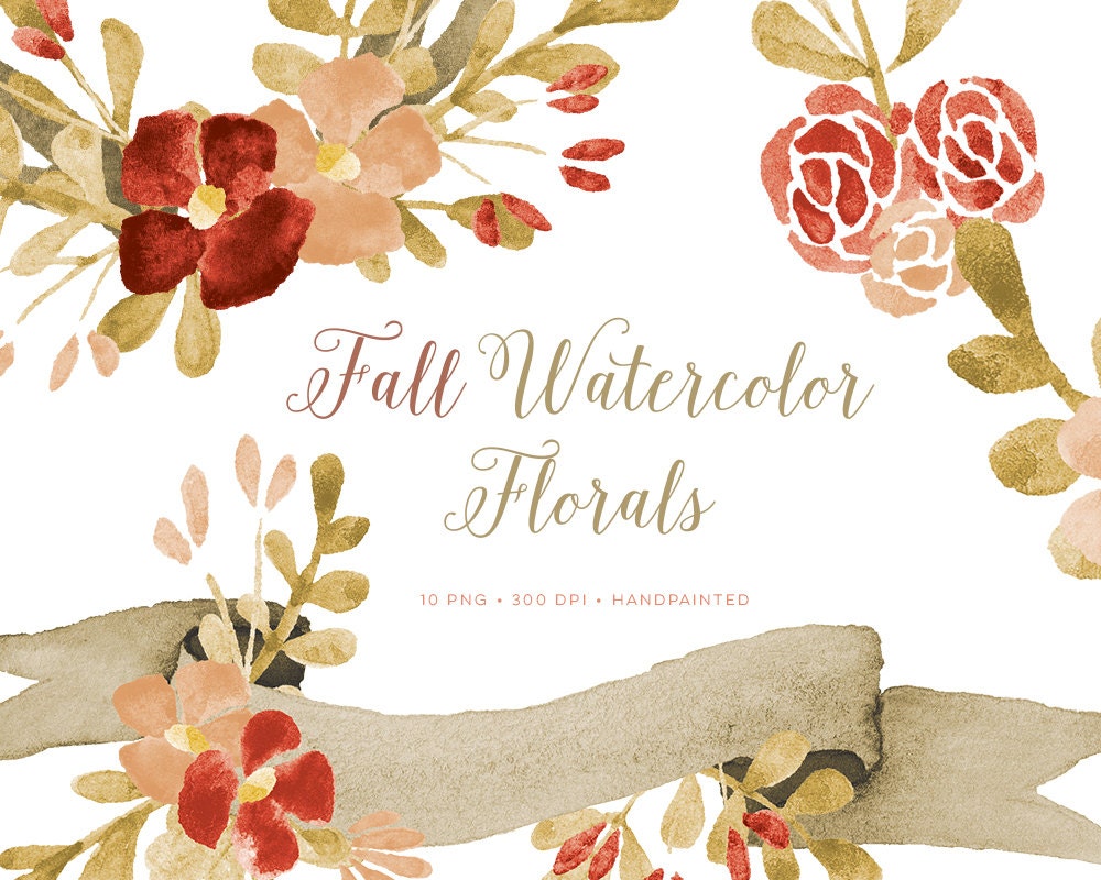 Fall Clipart Fall Watercolor Clipart Autumn Clipart Fall | Etsy
