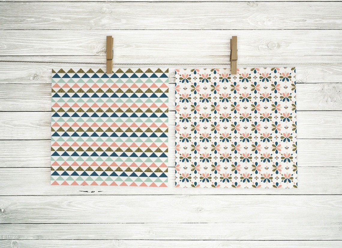 Glitter Digital Paper Triangle Digital Paper Geometric | Etsy