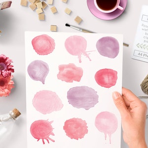 Watercolor Clipart Blobs. Circle Graphics Hand Painted With Real ...
