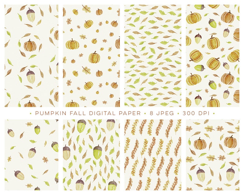 Digital Paper Fall Scrapbooking Pack. Pumpkin and Halloween - Etsy