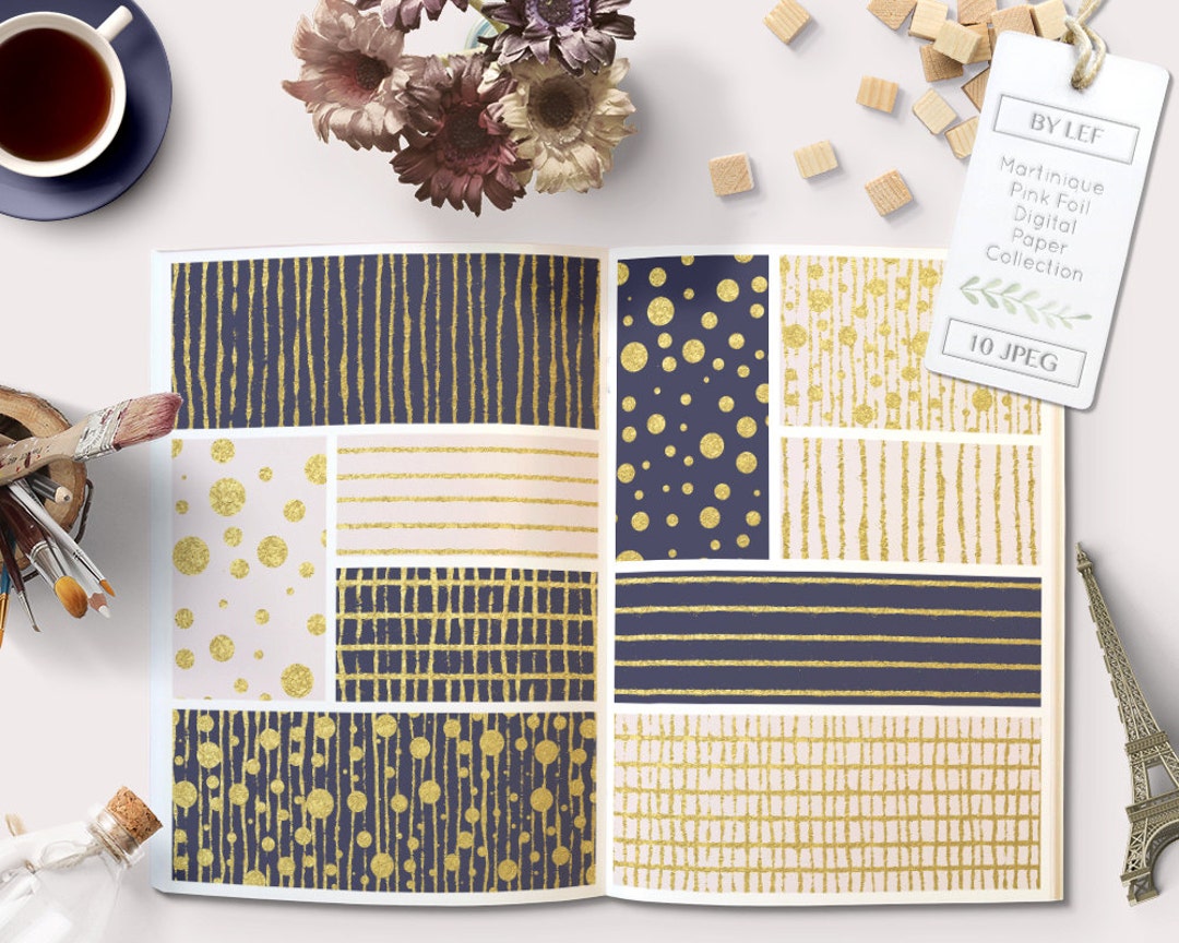 Gold Foil Digital Paper, Gold Digital Paper, Digital Paper Pack ...