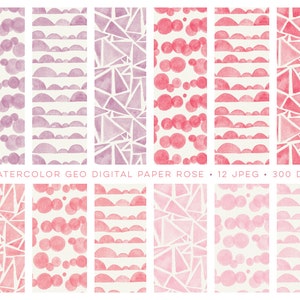 Watercolor Digital Paper Pack Seamless, Tiling Background Patterns ...