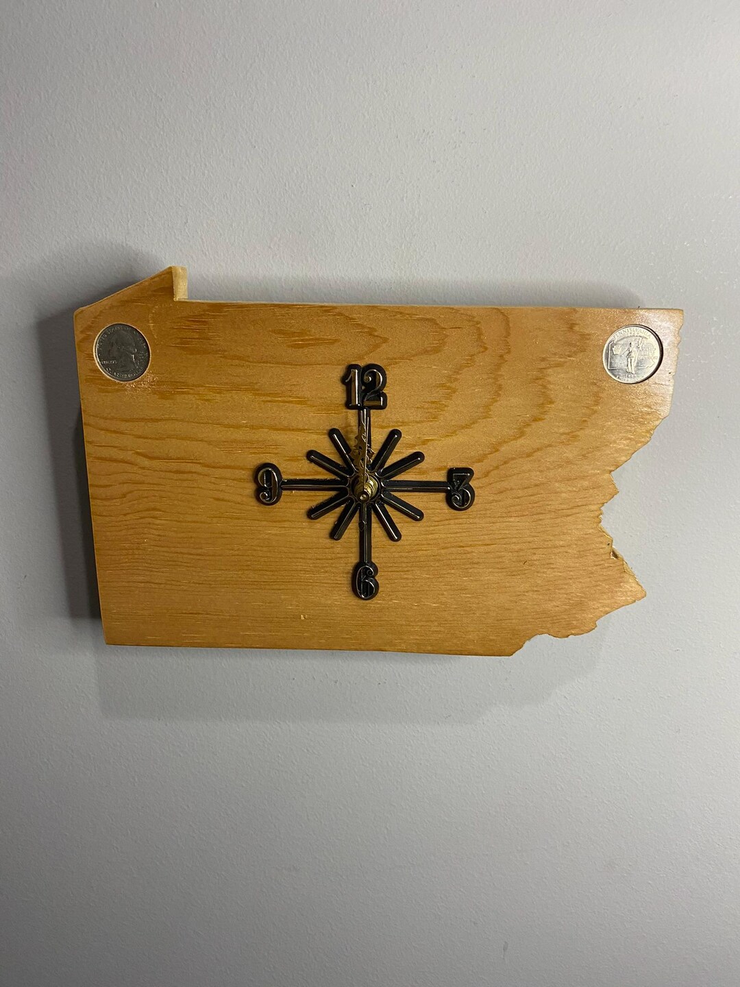 Pennsylvania Handmade State Quarter Clock. Choice of Wood. Inlaid ...