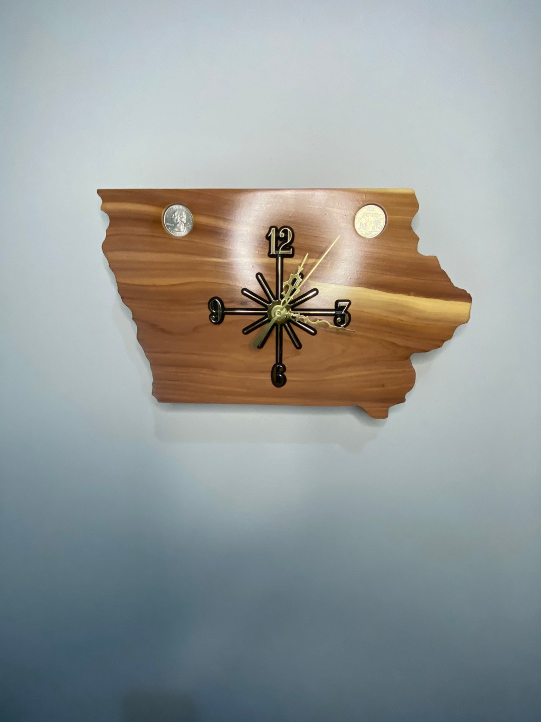 Iowa State Quarter Clock. Handmade. Clocks Can Be Made of Pine, Red ...
