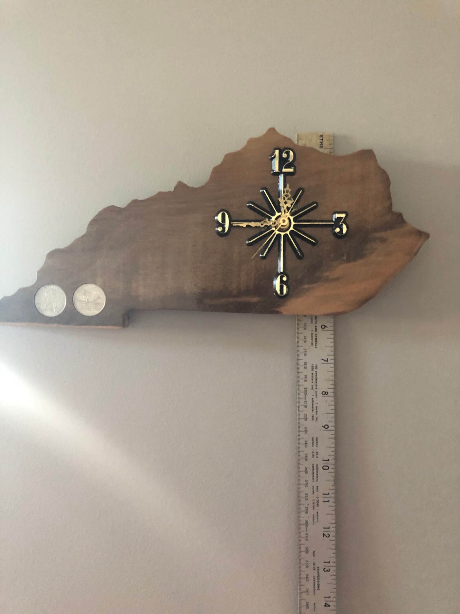 Kentucky State Quarter Clock. Handmade. Clocks Made of Black Walnut ...