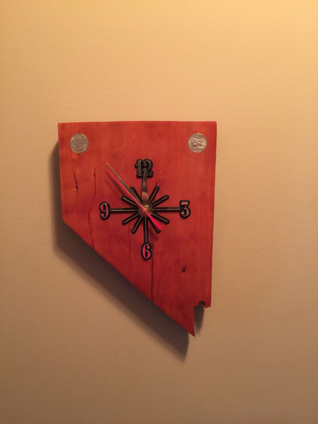 Nevada State Quarter Clock. Handmade. Clocks Can Be Made of Pine, Red ...
