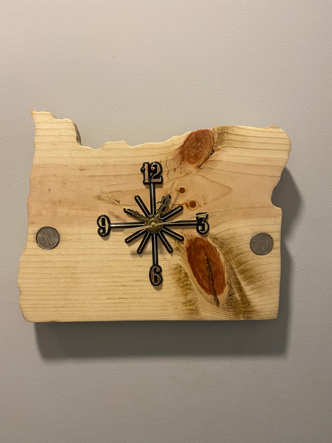 Oregon Handmade State Quarter Clock With Inlaid Quarters. Choice of ...