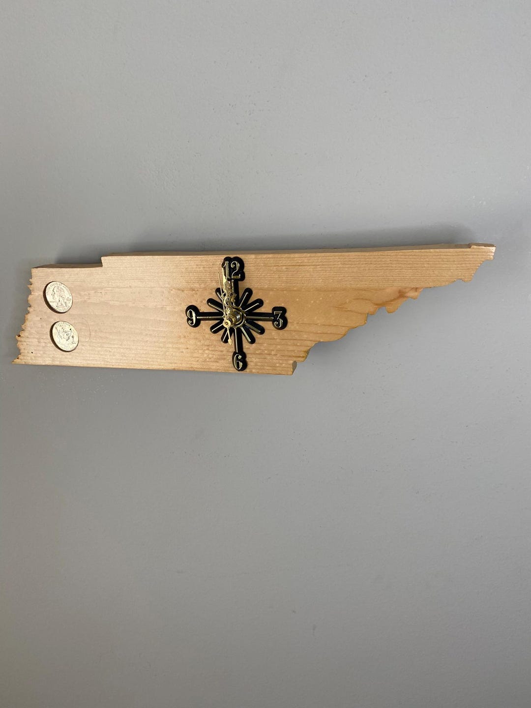 Tennessee Handmade State Quarter Wood Clock With Inlaid Quarters. Fully ...