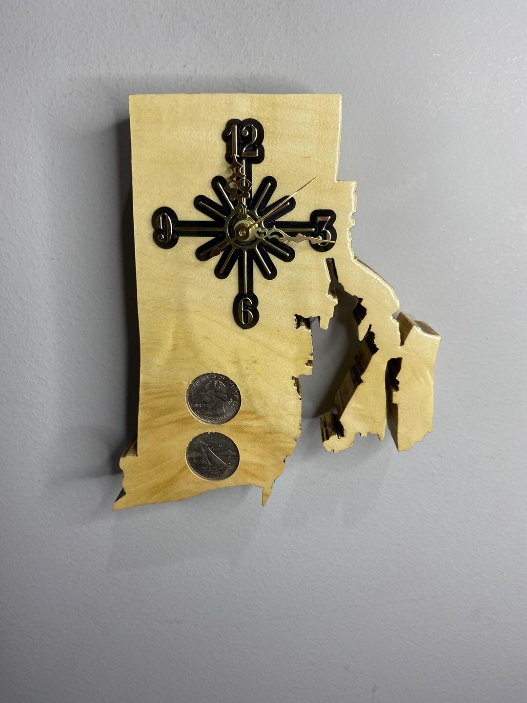 Handmade Rhode Island State Quarter Wood Clock - Etsy