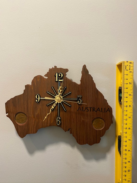 Australia wood clock. Clock is cut sanded and finished by hand | Etsy