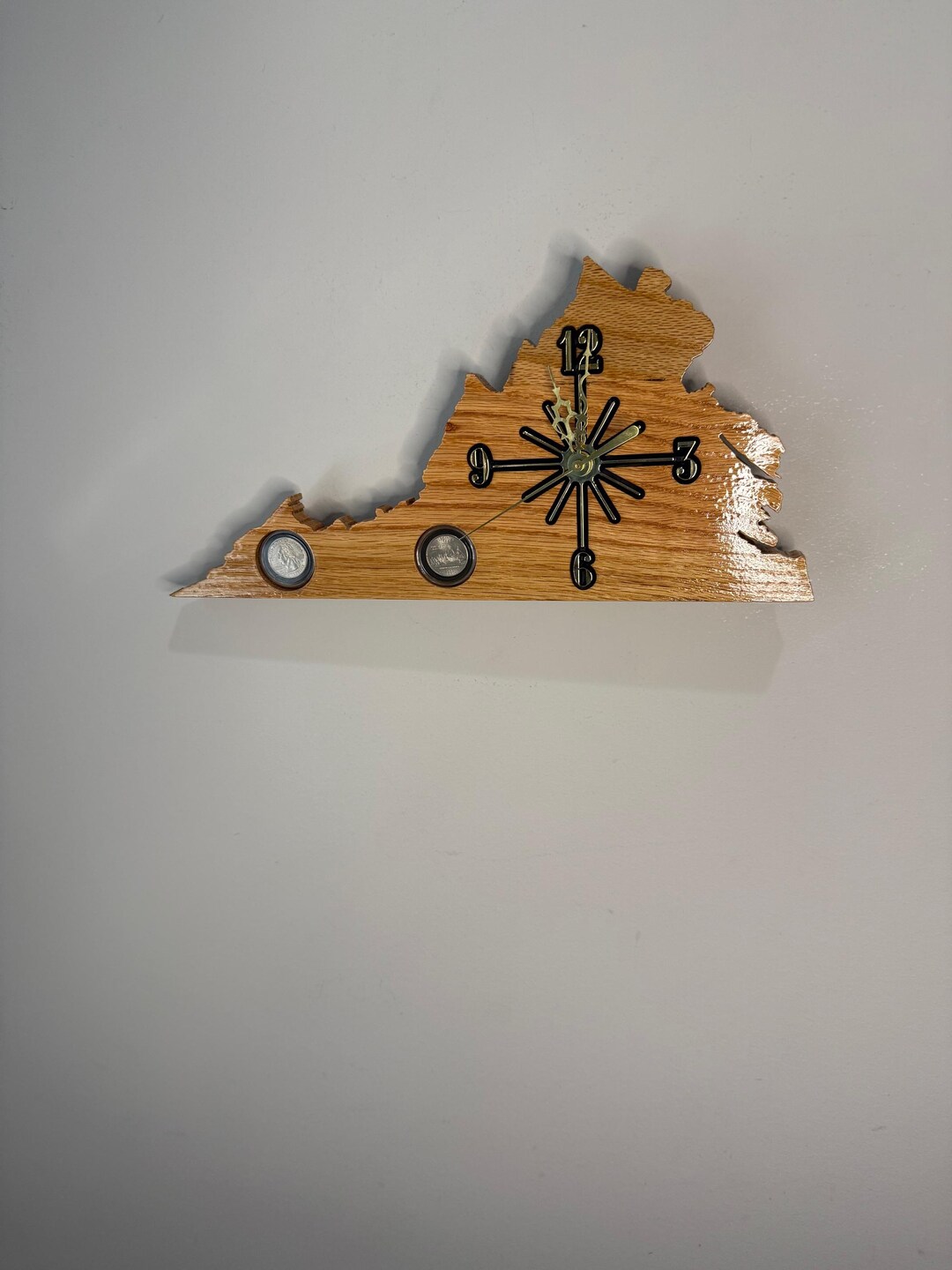 Virginia Handmade State Clock With Inlaid Quarters. Choice of Wood ...