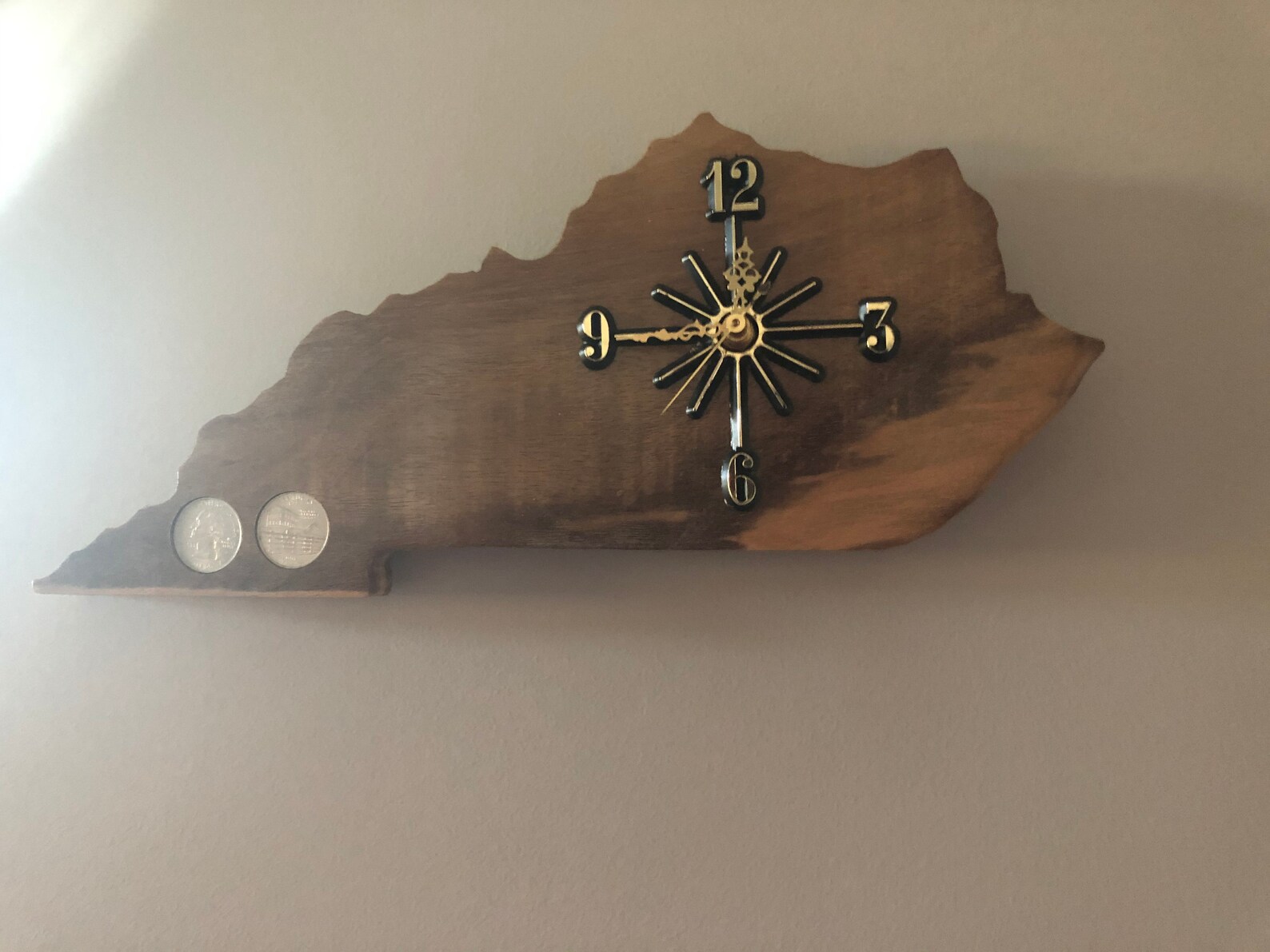 Kentucky State Quarter Clock. Handmade. Clocks Made of Black Walnut ...
