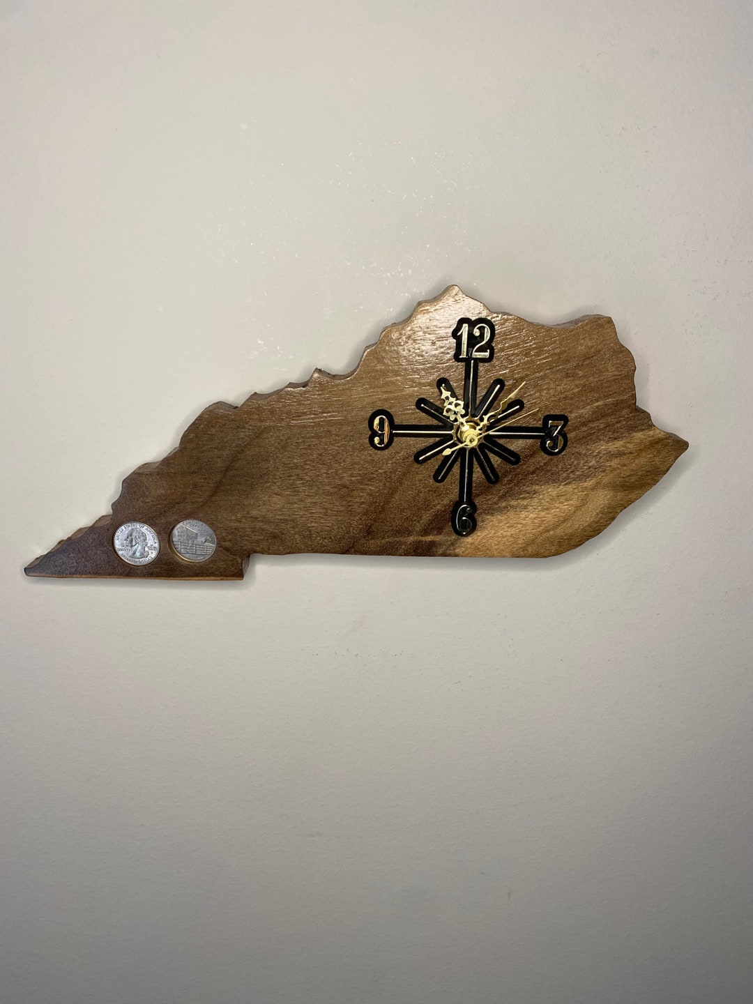 Kentucky State Quarter Clock. Handmade. Clocks Made of Black Walnut ...